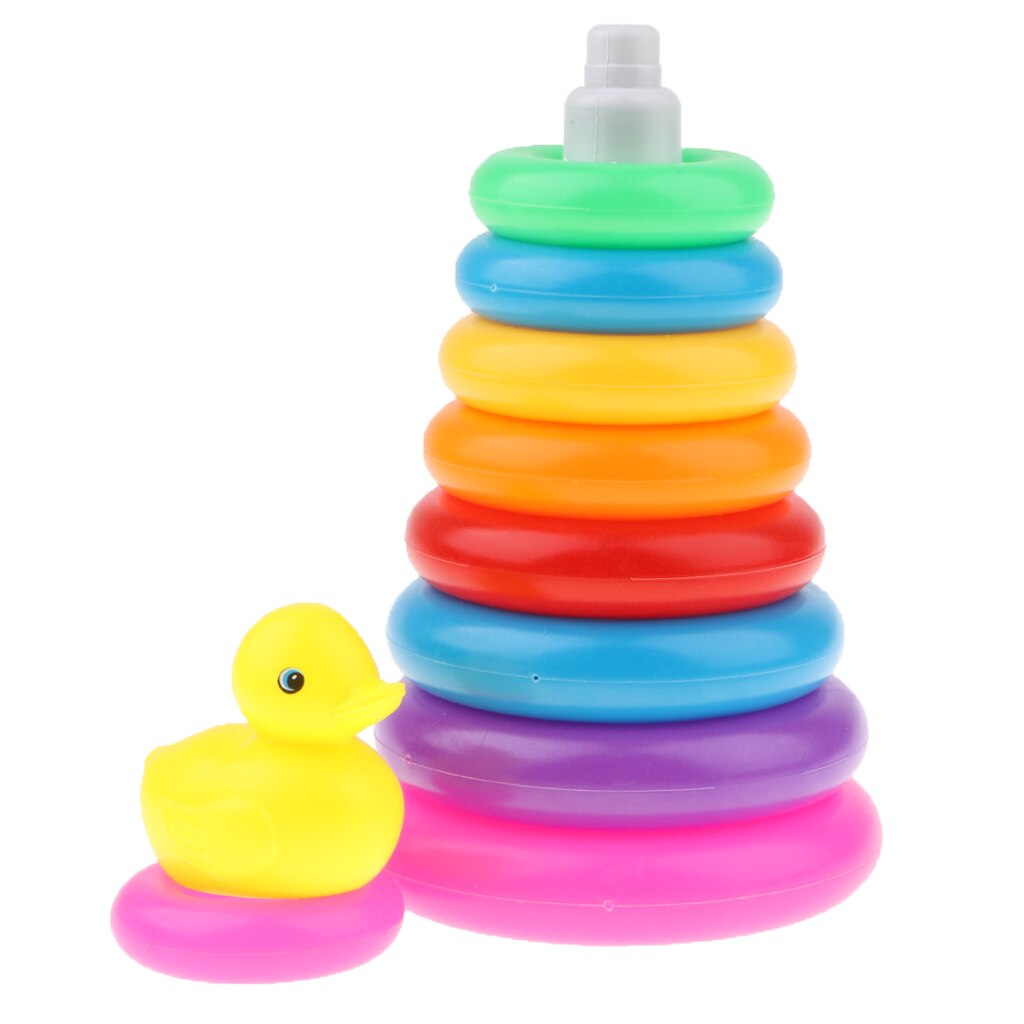 Rainbow Color Stacking & Nesting Rings Bath Toy Se... – Vicedeal