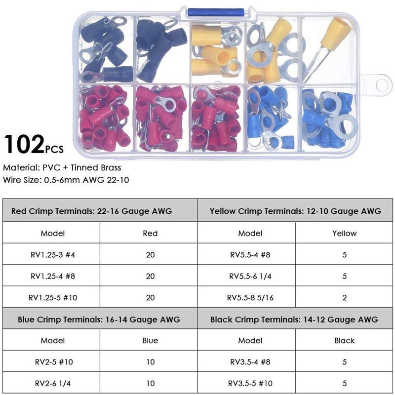 102pcs Ring Terminal Electrical With Storage Box C... – Grandado