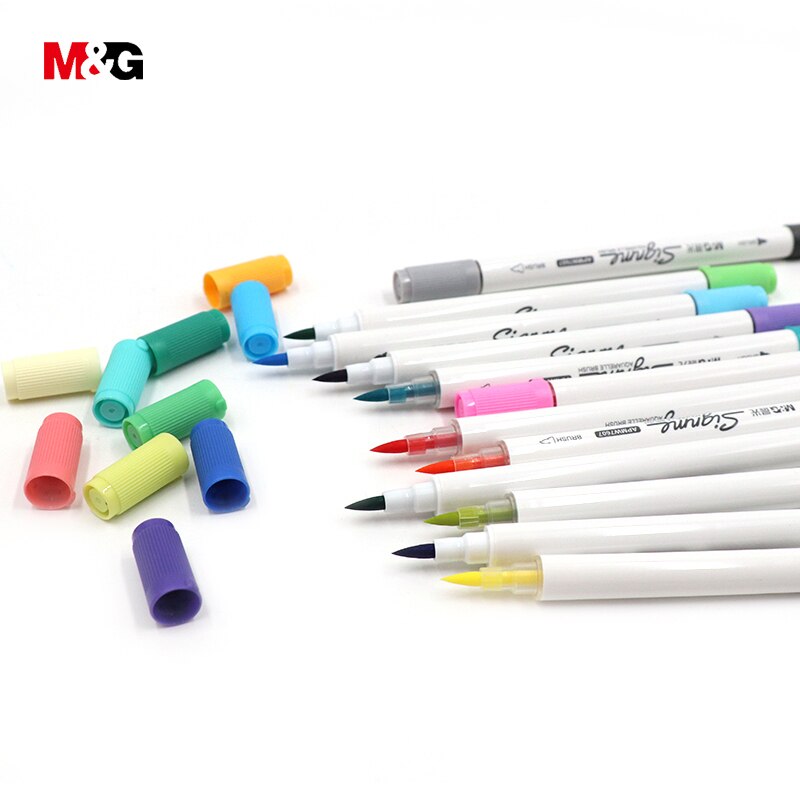 M & G twee hoofd aquarel brush marker pennen v... – Grandado