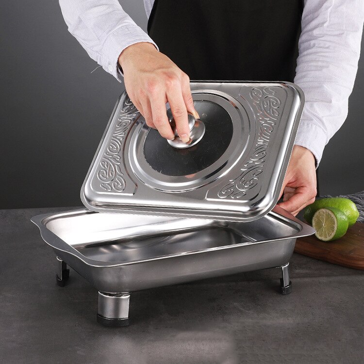 Stainless Steel Chafing Dishes Pan Rectangular Wit... – Grandado