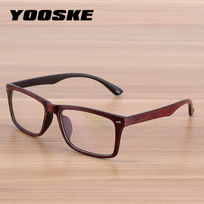YOOSKE Men Retro Wooden Pattern Glasses Frame Wome... – Grandado