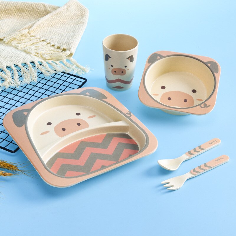 5pcs/Lot Dinner Set Plates And Dishes Children Car... – Grandado