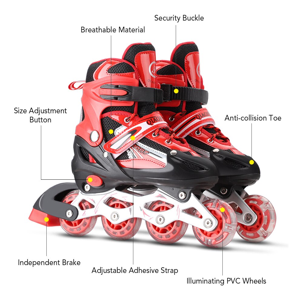 Adjustable Illuminating Inline Skates with Light U... – Vicedeal