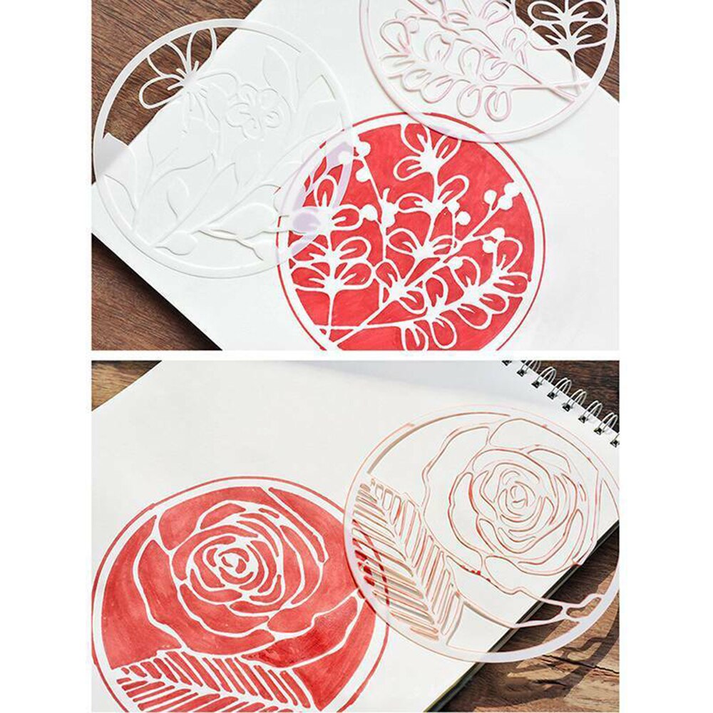8pcs Round Flower Template Hollow Layering Stencil... – Vicedeal