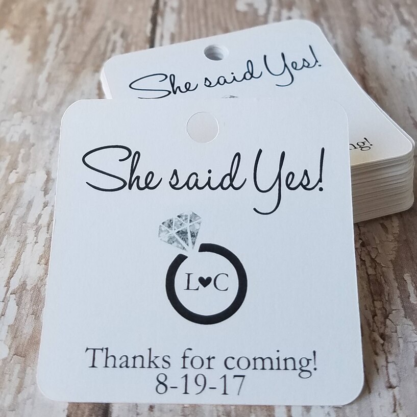 personalize printing She Said Yes, Engagement Part... – Grandado