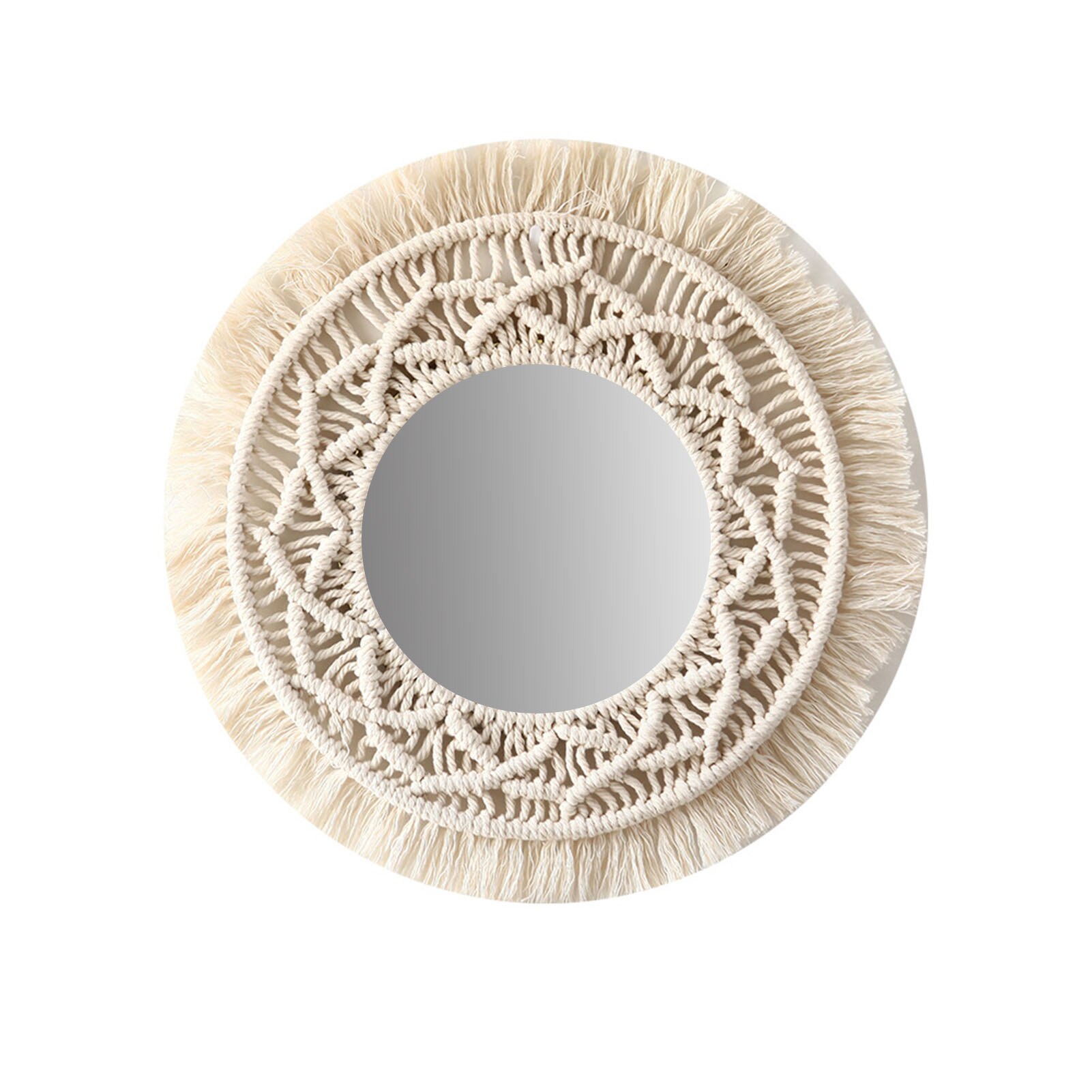 Wall Hanging Mirror Boho Wall Art Ornament Round M... – Vicedeal