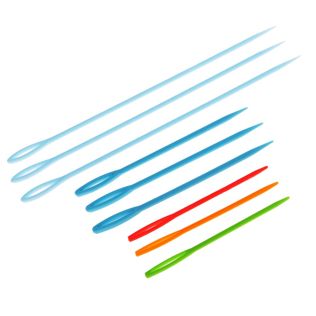 9 Pieces Plastic Sewing Needles Large Blunt Eye Bo... – Grandado