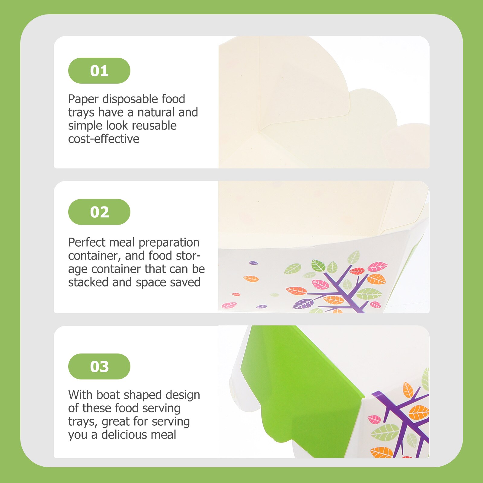 100pcs Paper Food Trays Disposable Snack Box Frenc... – Vicedeal