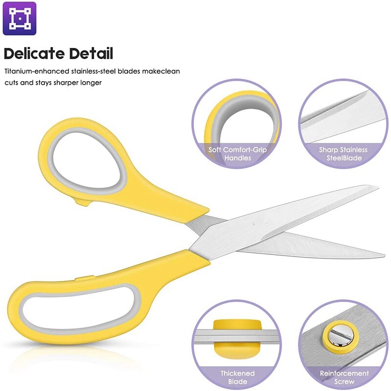 20Pcs 8Inch Multipurpose Scissors, Soft Comfort-Gr... – Grandado