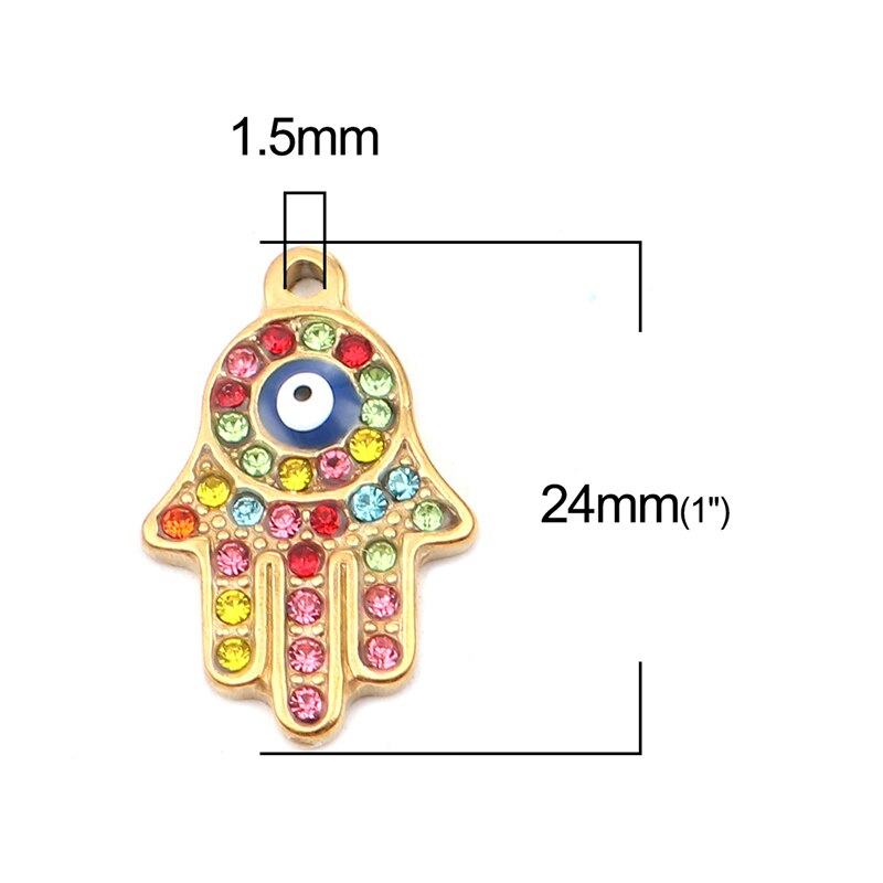 304 Stainless Steel Religious Pendants Hamsa Symbo... – Grandado