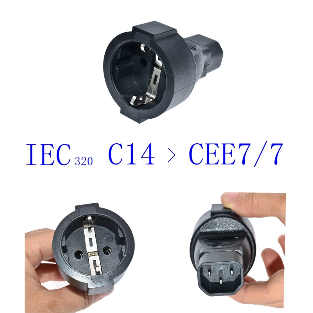 IEC 320 C14 Male to Europe Schuko Female Socket Sh... – Vicedeal