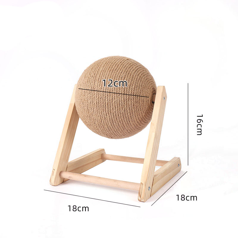 Wooden Cat Scratcher Cat Scratching Ball Toy Inter... – Grandado