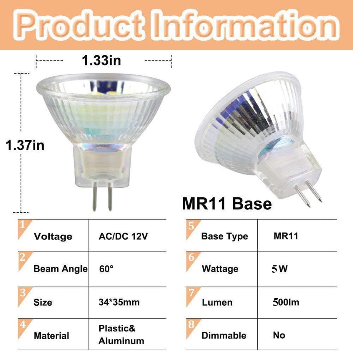 MR11 GU4 Mini LED Spotlight Bulbs 12V 24V SMD 2W 3... – Vicedeal
