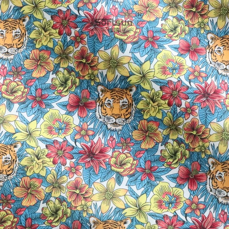 Tiger Floral 100% Cotton 80S Like Liberty Fabric D... – Grandado