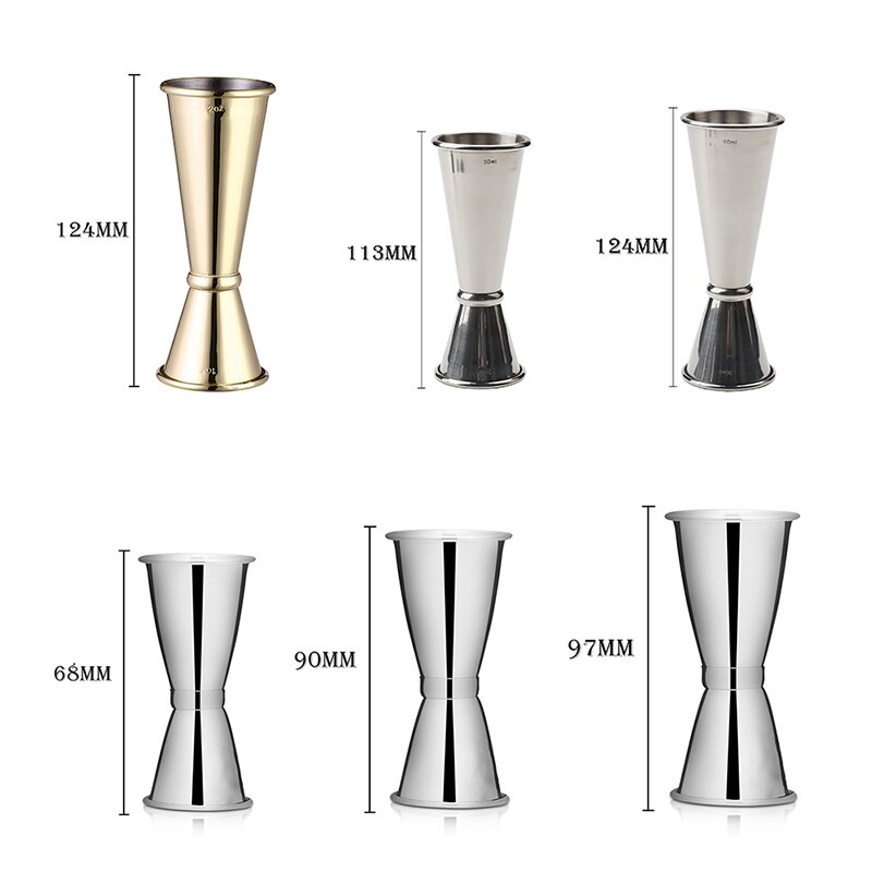 Stainless Steel Cocktail Shaker Measuring Cup Doub... – Vicedeal