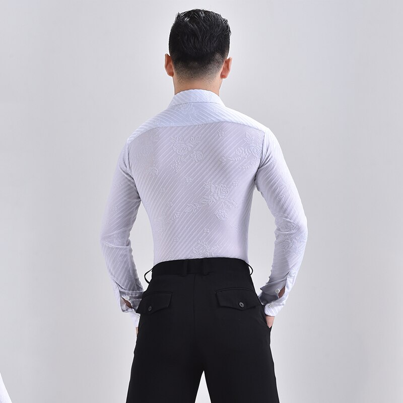 Modern Dance Clothes Men'S Ballroom Dance Shirt La... – Grandado