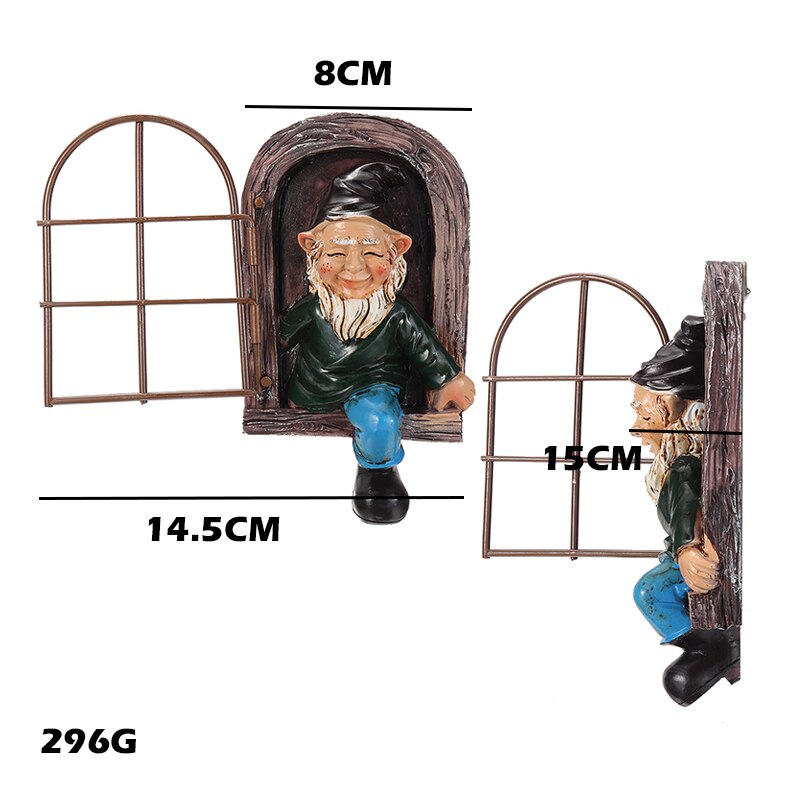 Elf Out The Door Tree Lawn Art Resin Sculpture Out... – Grandado