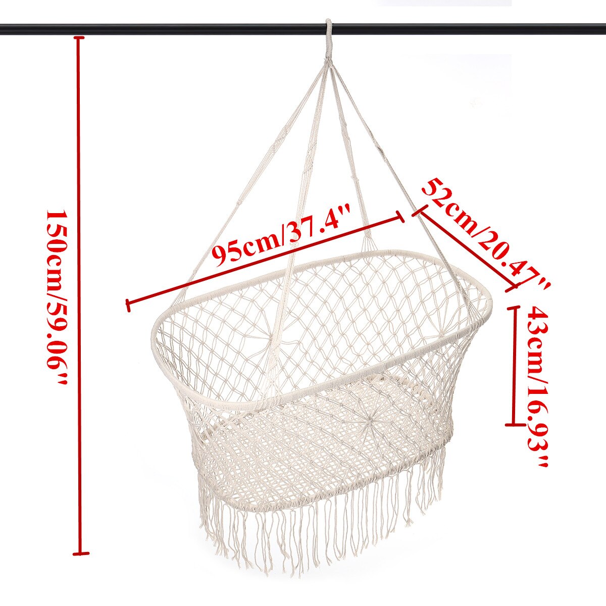 Cotton Rope Hammock Chair Swing Children Hammock K... – Grandado