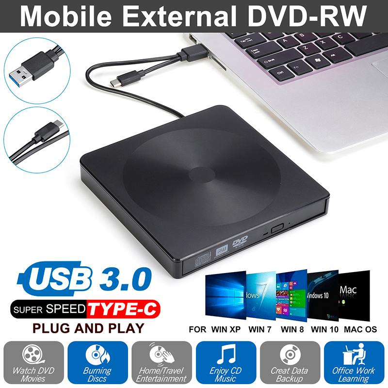 Lector de DVD RW externo USB 3,0 tipo-c de alta ve... – Grandado