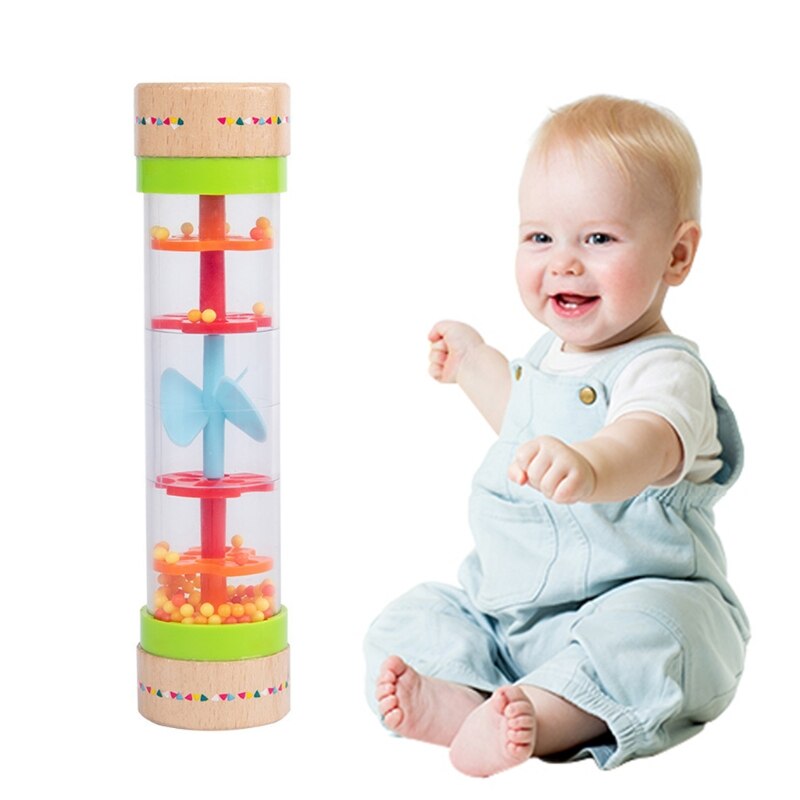 Wooden Rainmaker Rattle Toy Beaded Raindrops Rainf... – Grandado