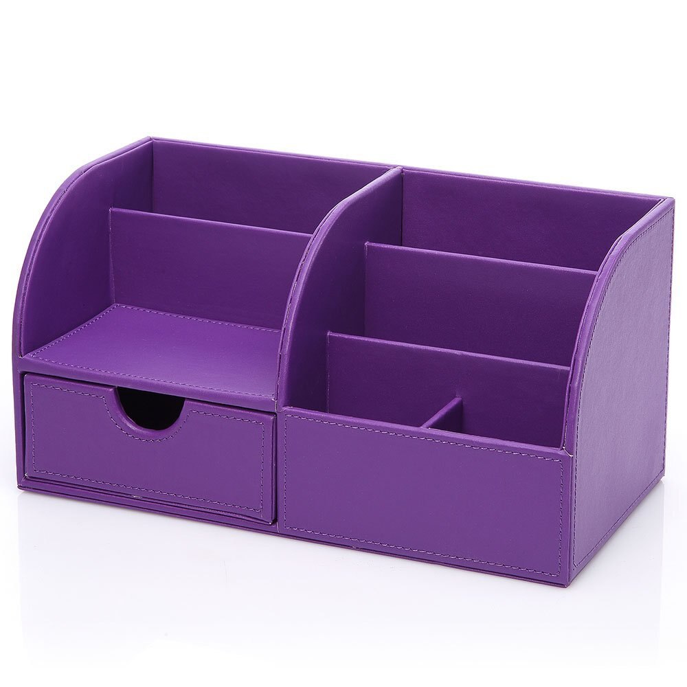Purple 7 Storage Compartments Multifunctional PU L... – Grandado