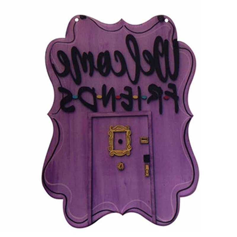 Welcome Friends Sign Front Door Hanger Wooden Frie... – Grandado