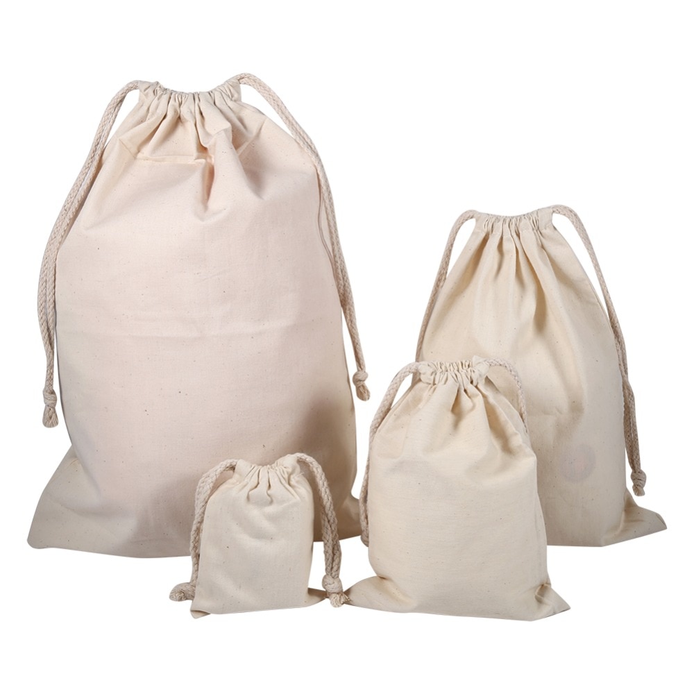 4 sizes Household Plain Cotton Drawstring Storage ... – Grandado