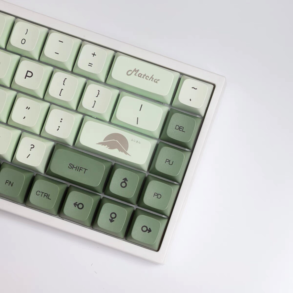 white and green color XDA profile keycap 124 dye s... – Vicedeal