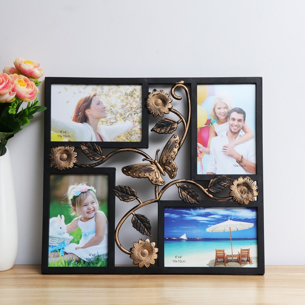 Decorative 4 Opening Wall Hanging Photo Frame with... – Grandado