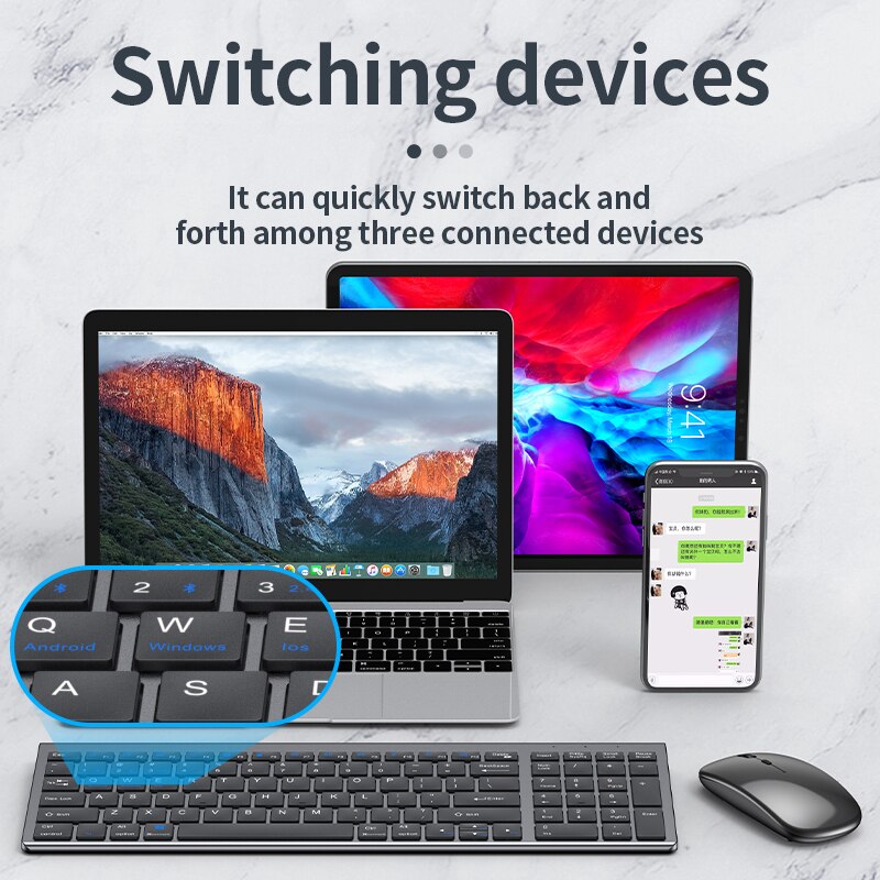 Toetsenbord En Muis Set Bluetooth-Compatibel Slim ... – Grandado