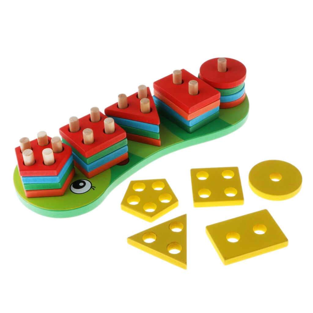 Wooden Geometric Stacking Shape Matching Toys For ... – Vicedeal
