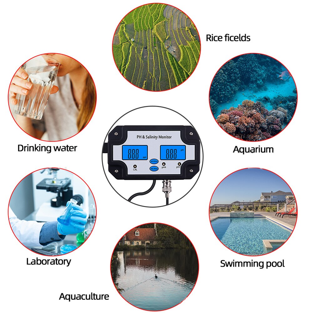 2 In 1 PH Salinity Monitor Laboratory Tool Swimmin... – Grandado