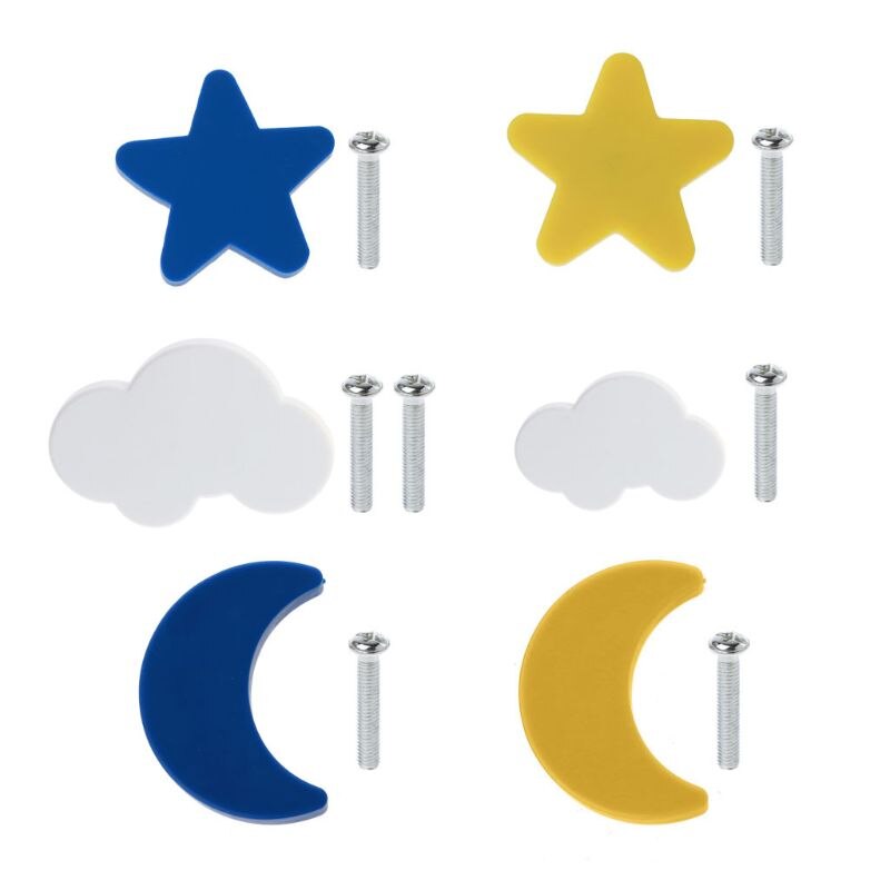 Barnerom knotter myke gummihåndtak stjerne måne hi... – Grandado