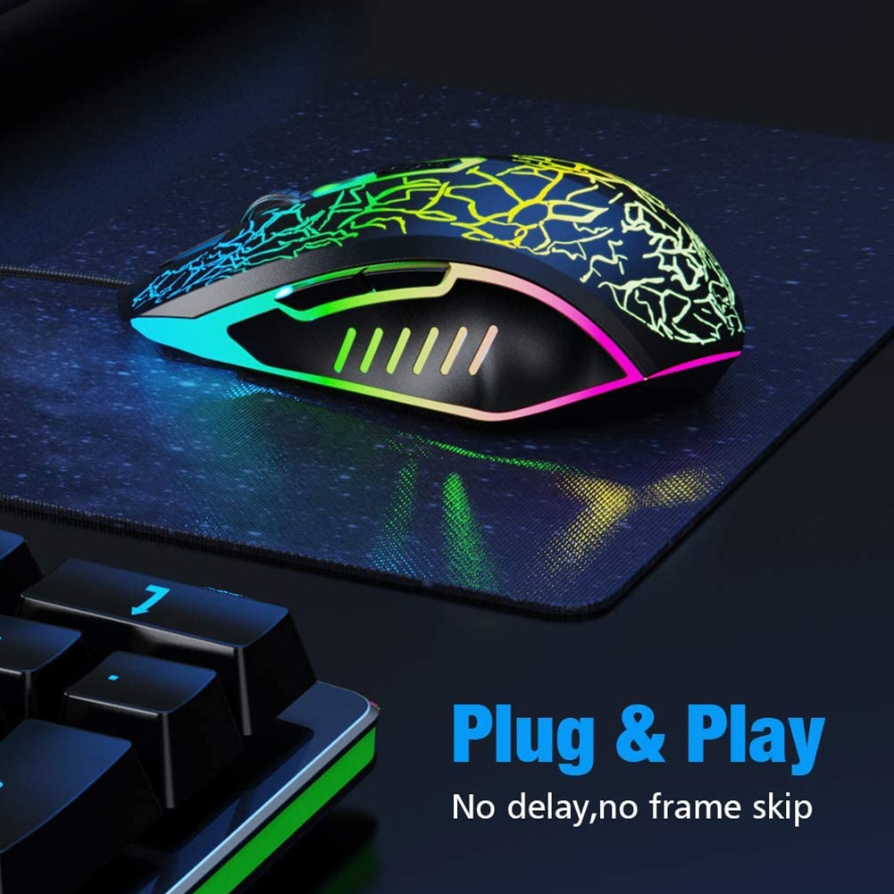 VODOOL X1 USB Wired Gaming Mouse LED RGB Backlight... – Vicedeal