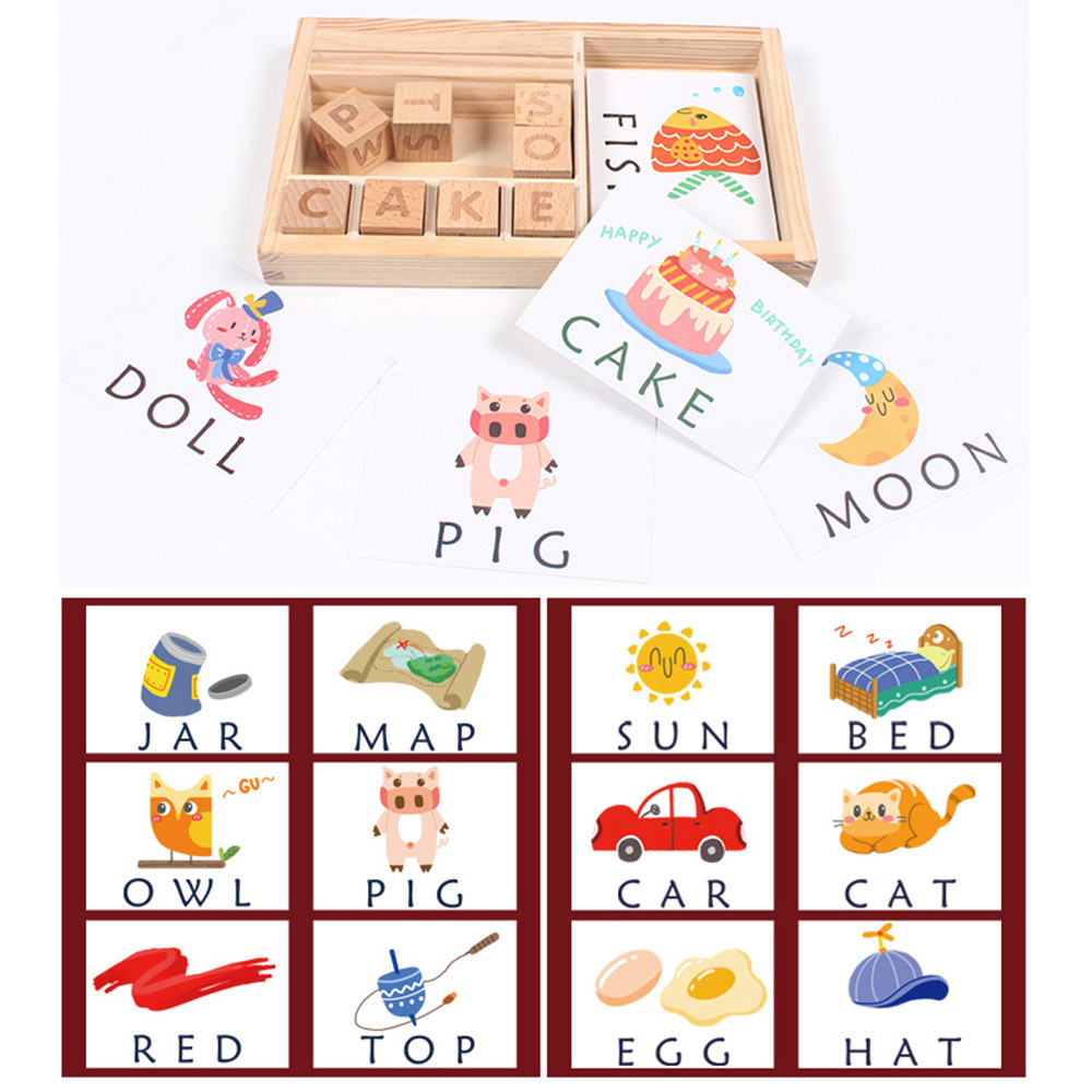 Baby Spelling Engels Woord Game Letters Kartonnen ... – Vicedeal