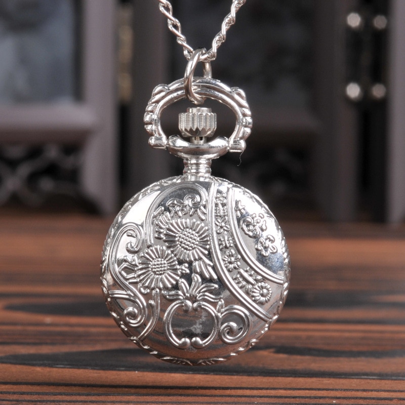 0 Silver Fruit Small Apple Pocket Watch Double-sid... – Grandado
