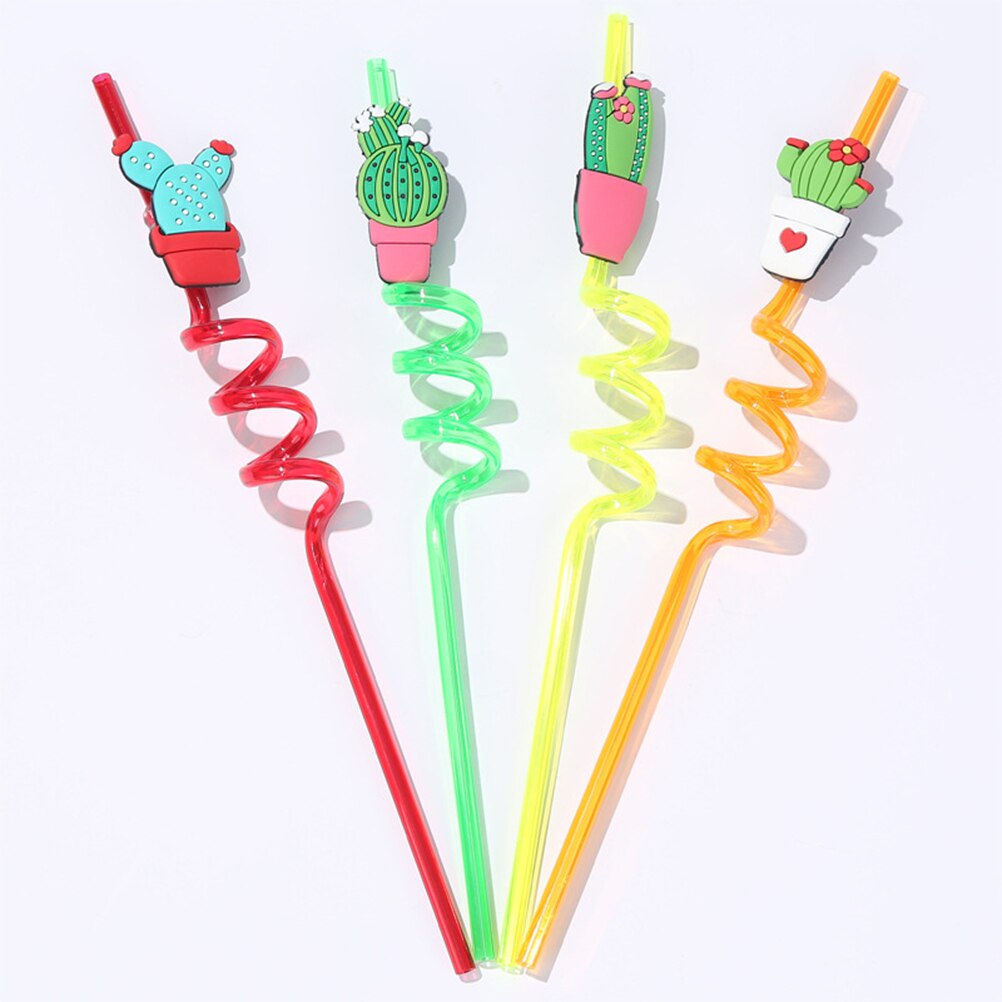 16PCS Hard PVC Straws Crystal Colorful Swirl Straw... – Vicedeal