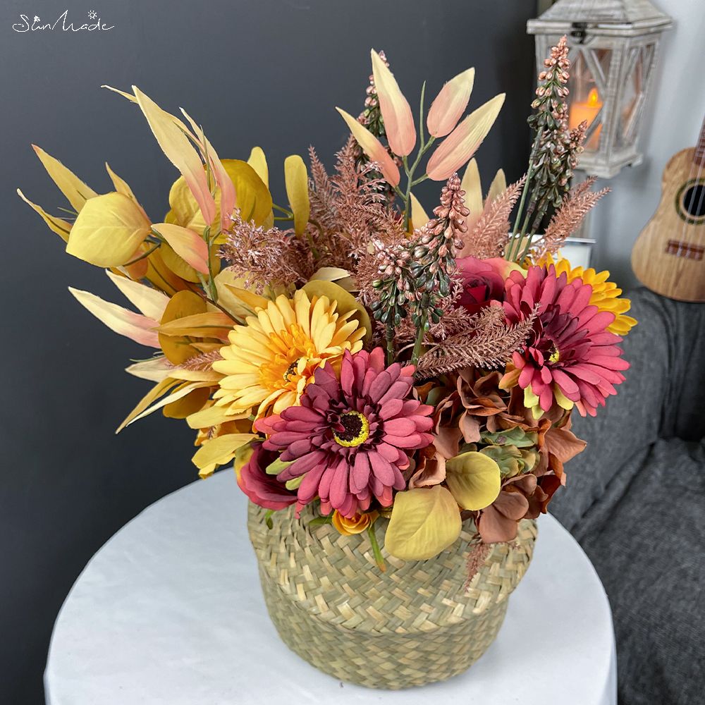 SunMade Luxury Autumn Rose Chrysanthemum Bouquet S... – Grandado