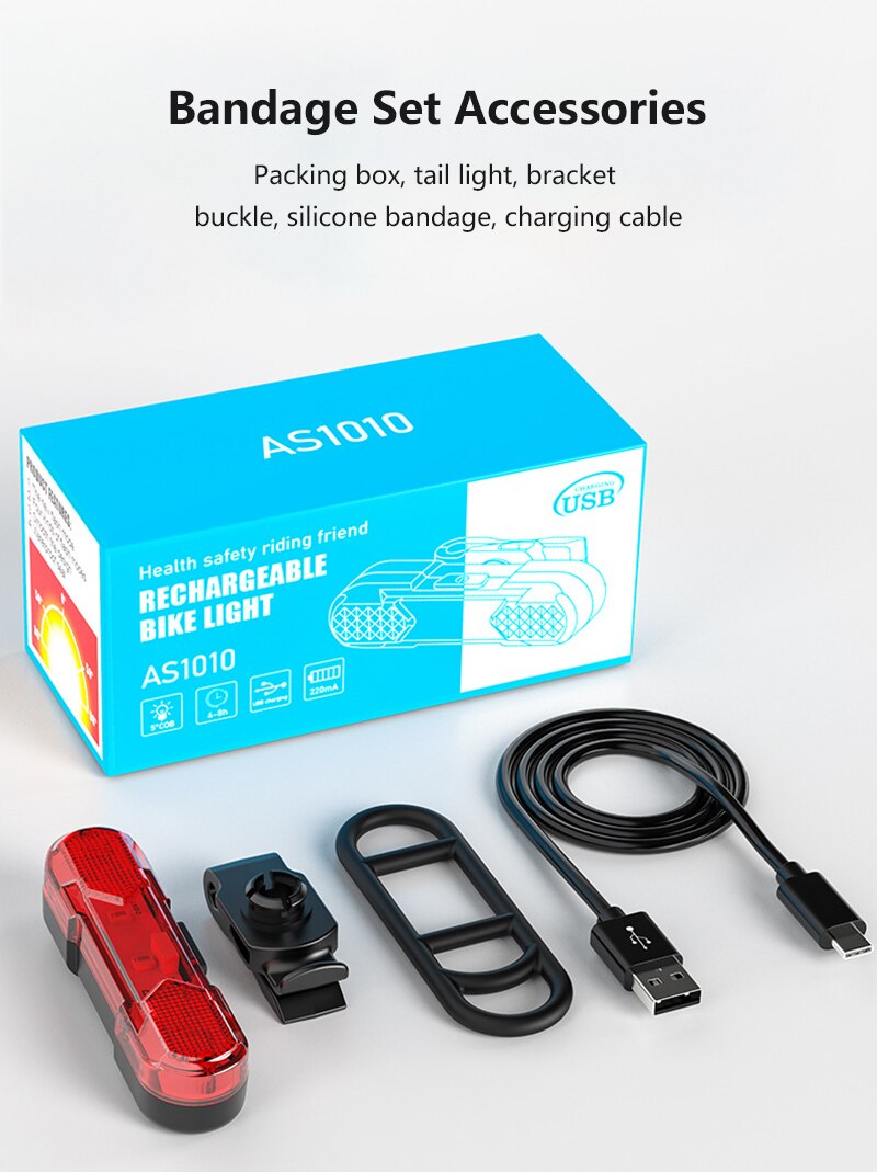 Bicycle Light 120 Lumens LED Bike Tail Light USB R... – Vicedeal