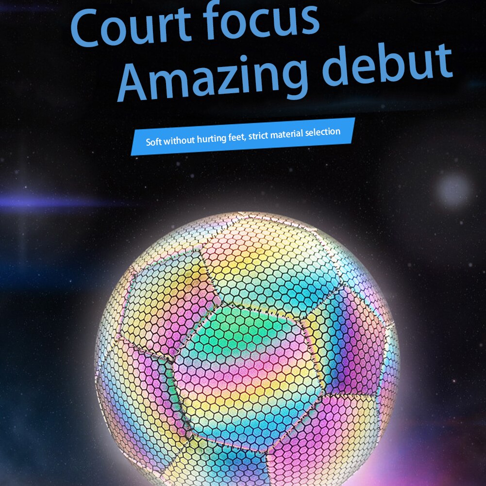 PU Kids Reflective Soccer Ball Adult Child Standar... – Grandado