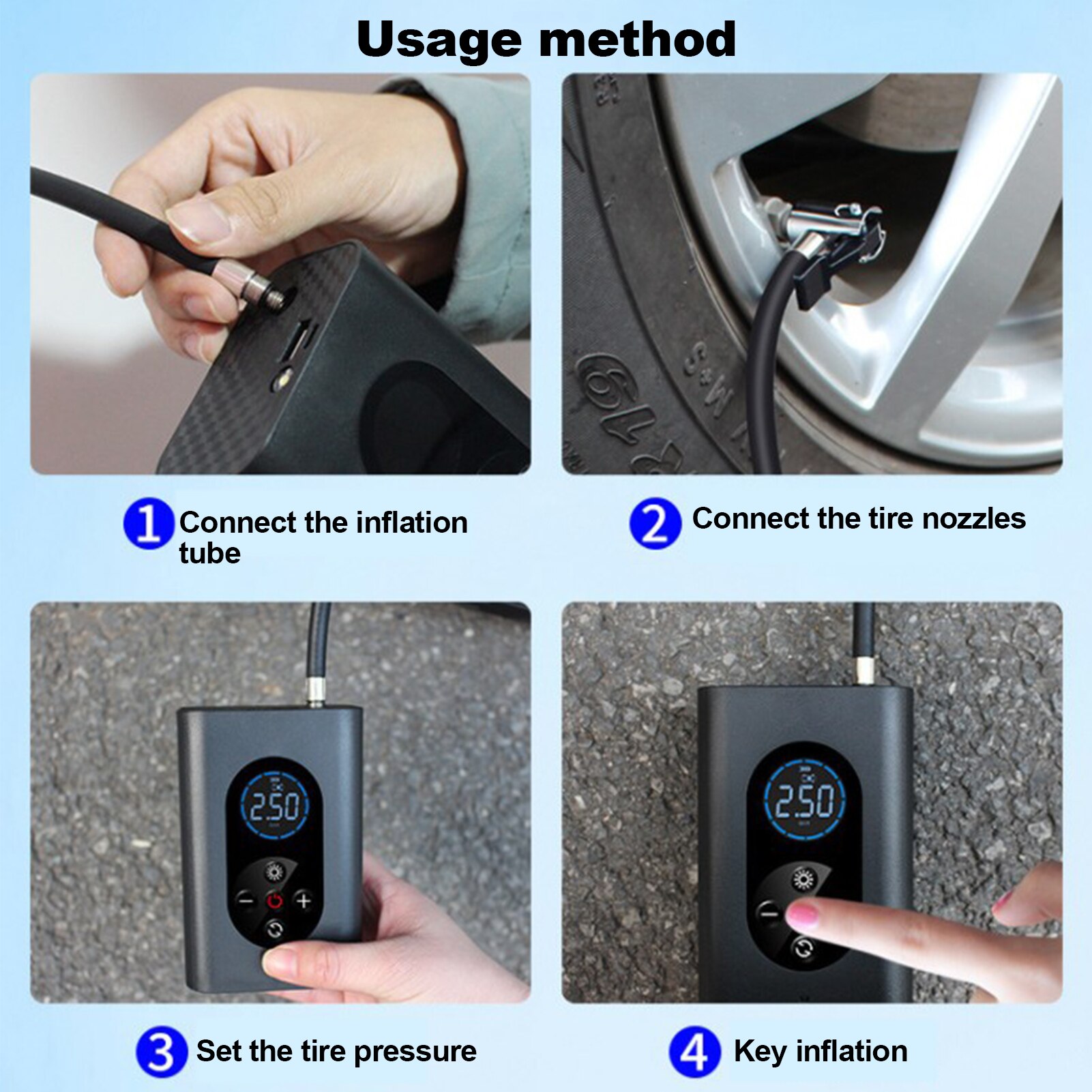 Portable Acar Inflator Wireless Air Pump Universal... – Grandado