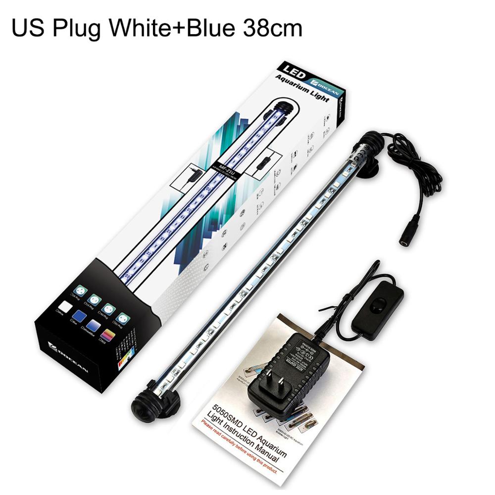 US Plug Aquarium Fish Tank LED Light Blue White 18... – Grandado