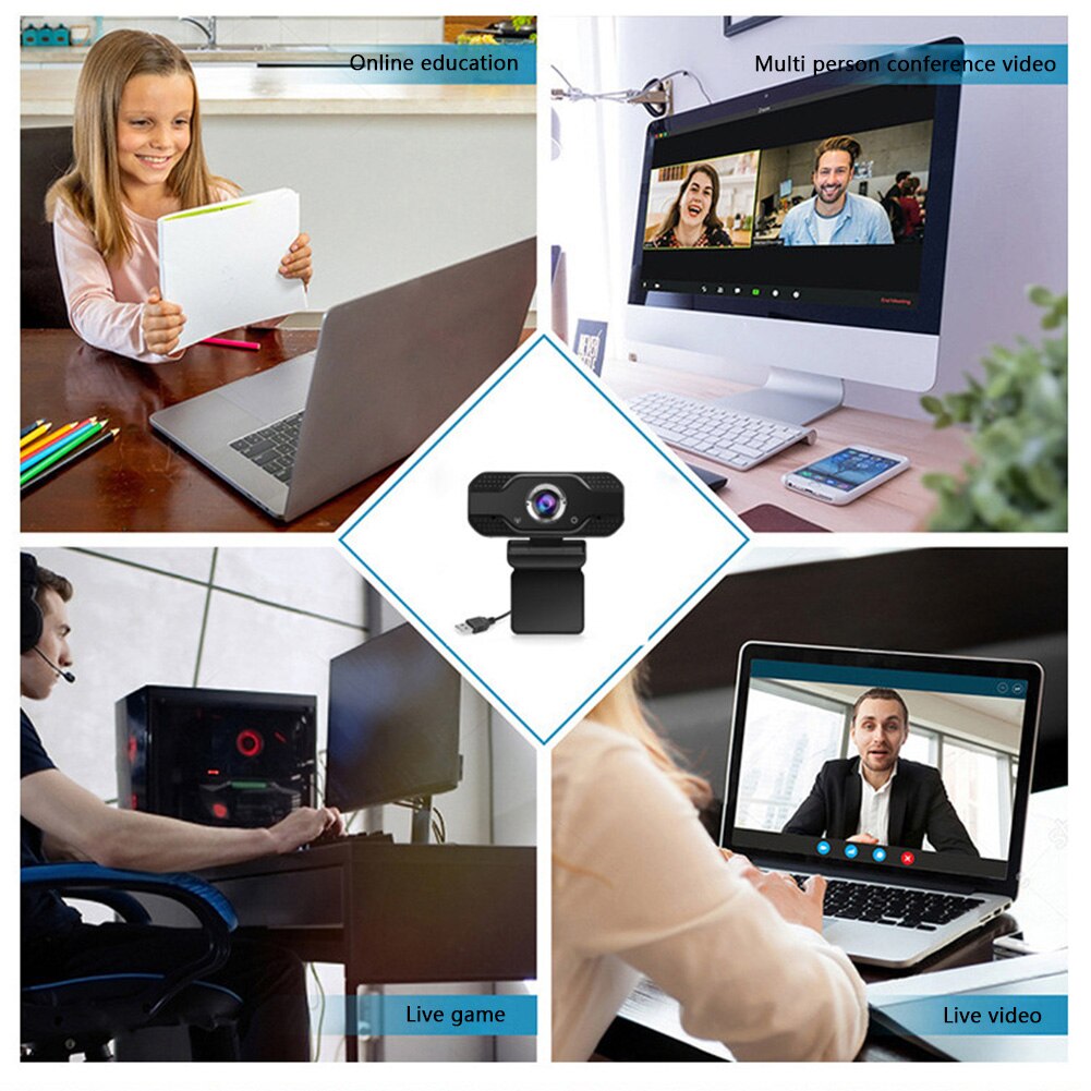 USB 2.0 Webcams 2MP 1080P HD Computers Live Online... – Grandado