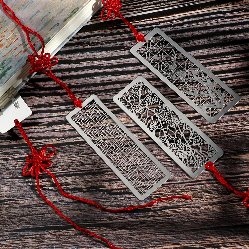 Metal Hollow Bookmarks Chinese Style Red Knot Book... – Vicedeal