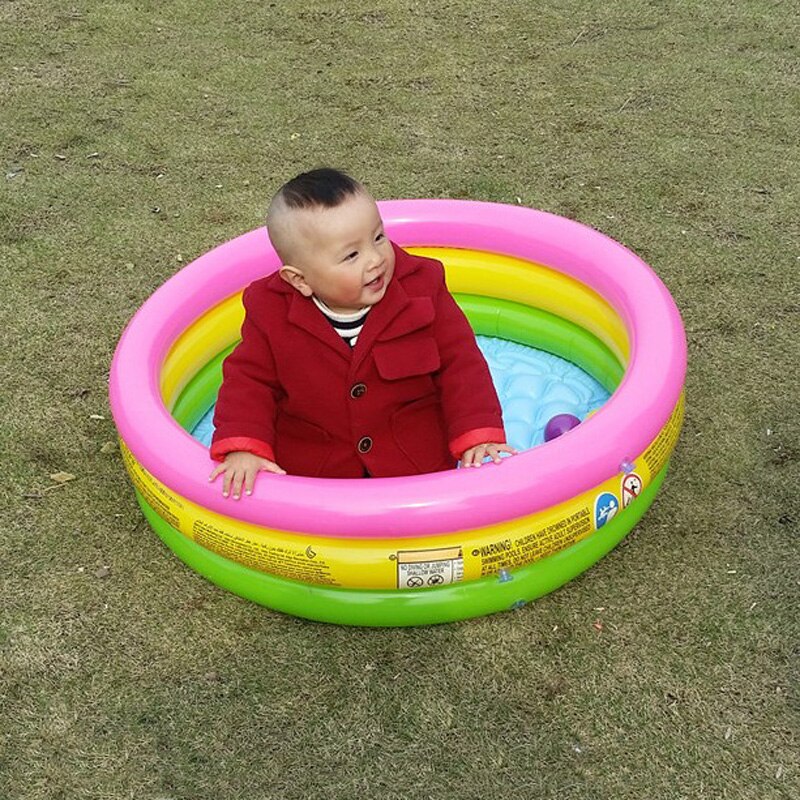 Inflatable PVC swimming pool 3 rings round shape f... – Grandado