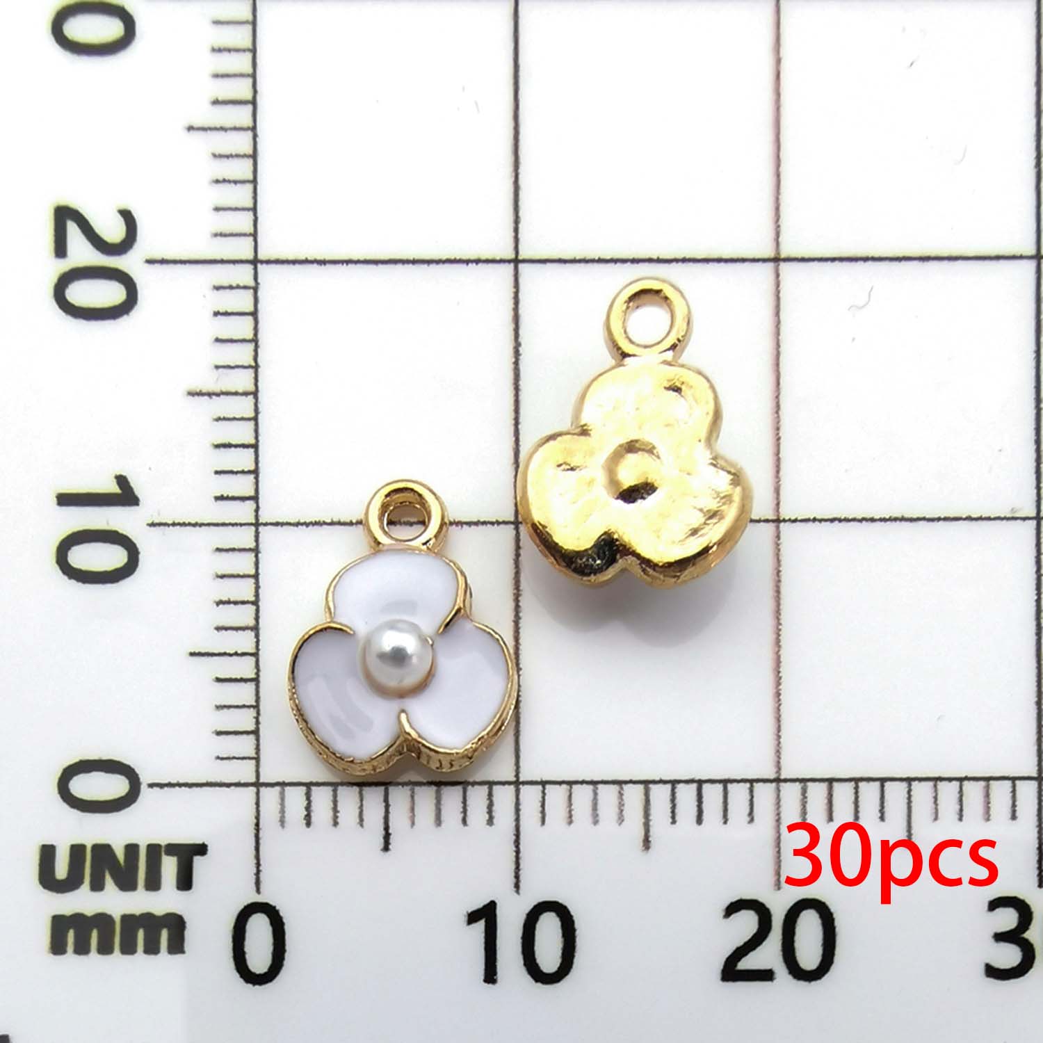 30pcs White Enamel Flower Charms Alloy Small Daisi... – Grandado