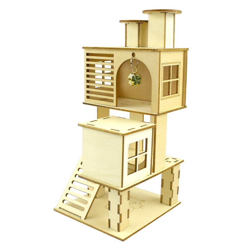 Pet Toys 5 Styles Hamster Wooden Villa House Climb... – Grandado