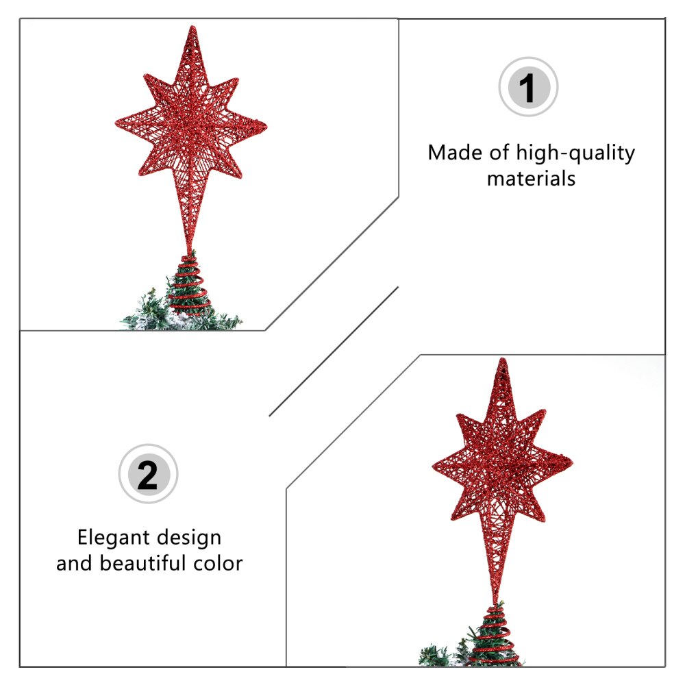 1Pc Xmas Eight Pointed Star Treetop Decor Christma... – Grandado