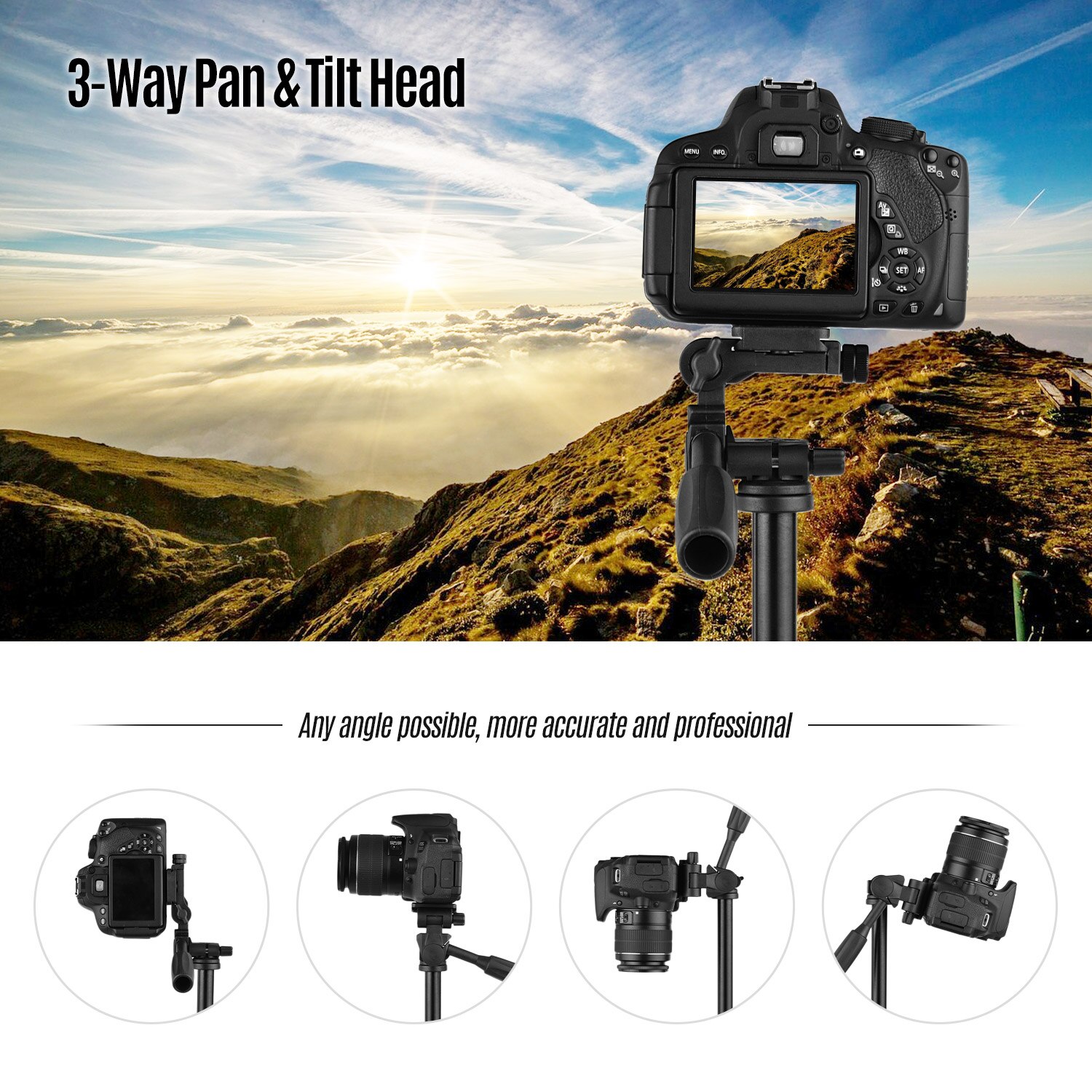 Andoer Photography Video Tripod Horizontal Mount C... – Grandado