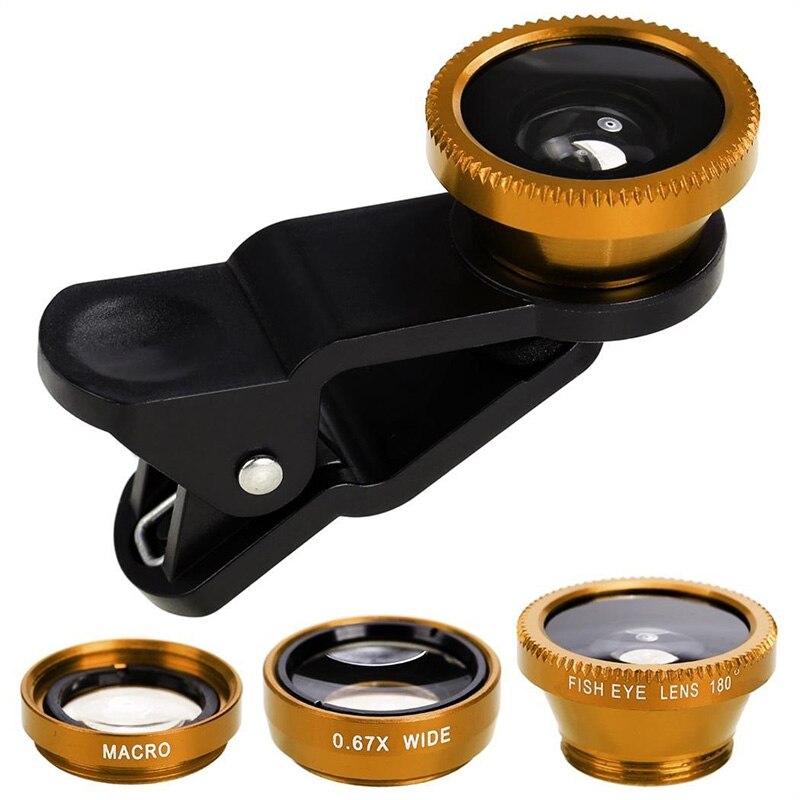 HD Fish Eye Lens 3 In 1 Mobile Phone Lenses Fish E... – Grandado